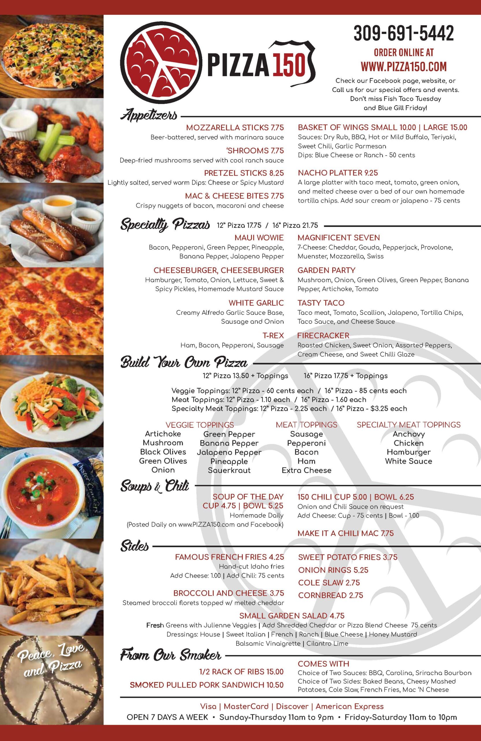 Menu | Pizza 150